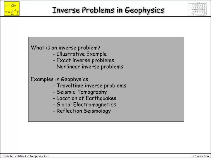 PPT - Inverse Problems in Geophysics PowerPoint Presentation, free ...