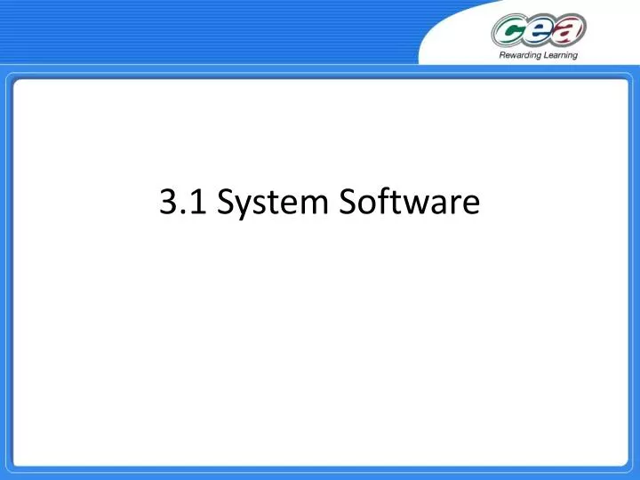 PPT - 3.1 System Software PowerPoint Presentation, free download - ID ...