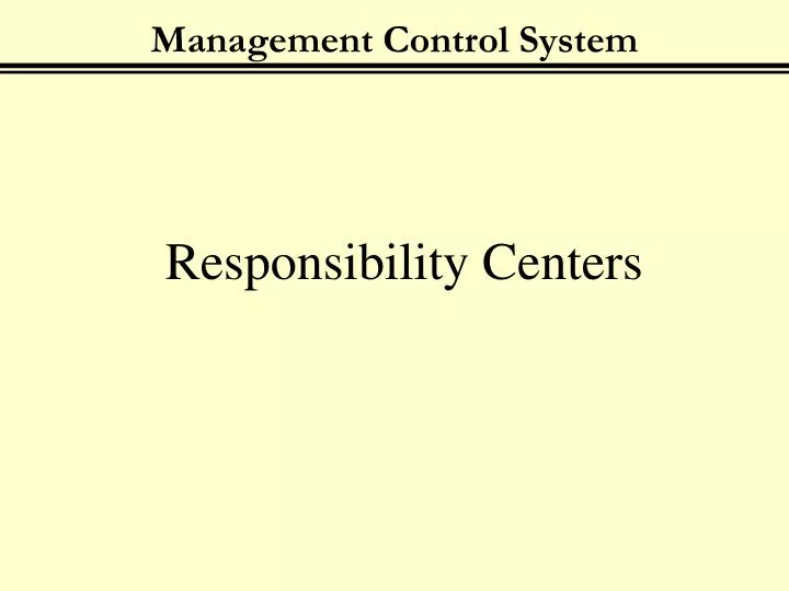 PPT - Management Control System PowerPoint Presentation, free download ...