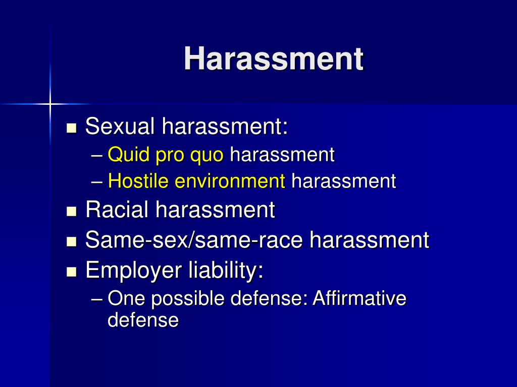 PPT - Employment Discrimination II Harassment and Employee Expression ...