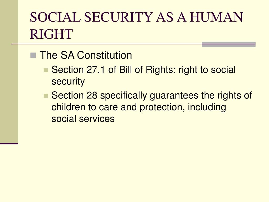 PPT - SOCIAL SECURITY AND HUMAN RIGHTS: THE SOUTH AFRICAN EXPERIENCE ...