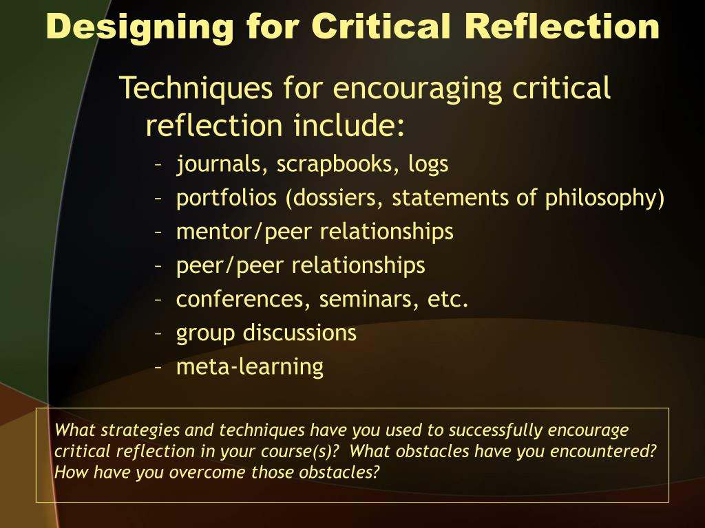 PPT - Defining Critical Reflection PowerPoint Presentation, free ...