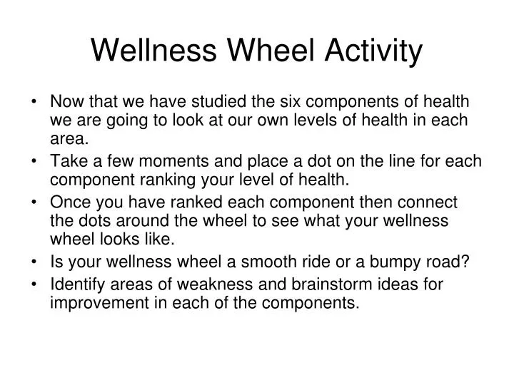 PPT - Wellness Wheel Activity PowerPoint Presentation, free download ...