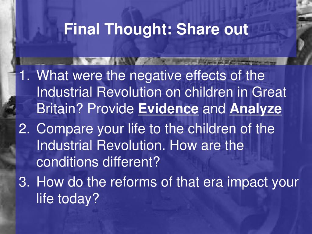 PPT - FQ: What were the negative effects of the Industrial Revolution ...