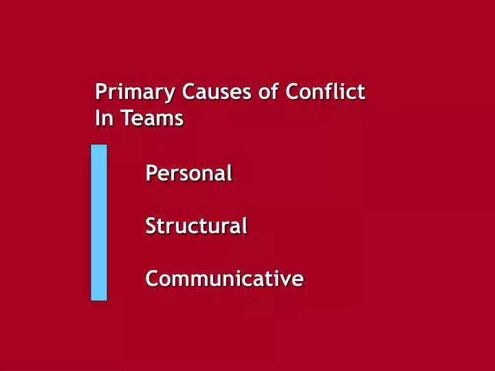 PPT - Primary Causes of Conflict In Teams PowerPoint Presentation, free ...