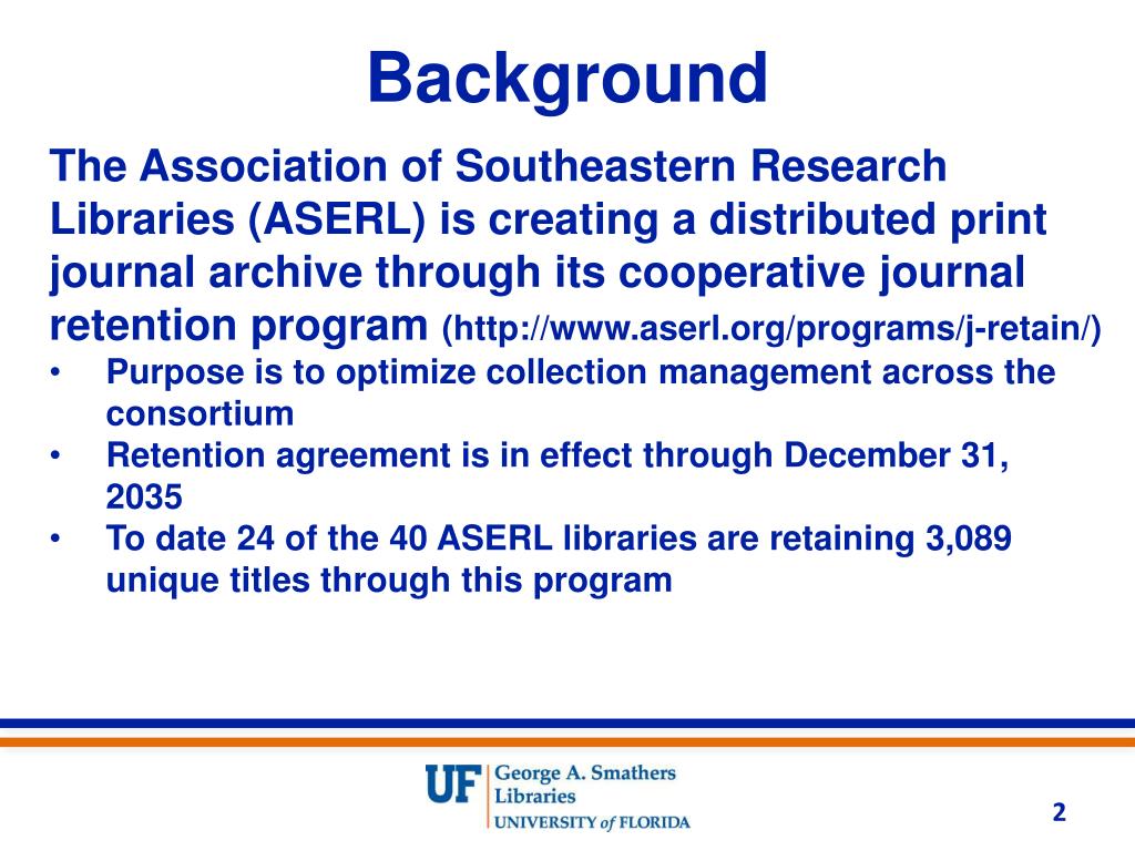 PPT - JRNL: Journal Retention and Needs Listing Judith C. Russell ...