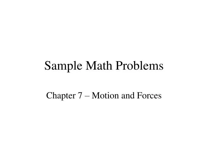 PPT - Sample Math Problems PowerPoint Presentation, free download - ID ...