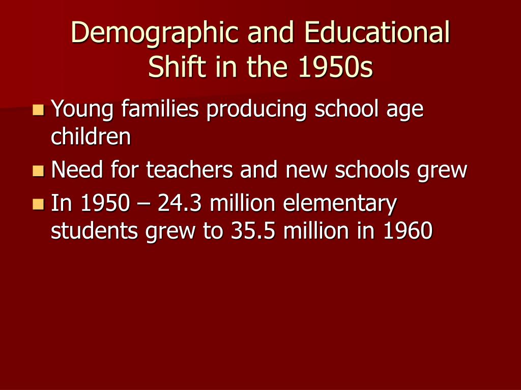 PPT - The 1950s: Postwar Changes in Society and Education PowerPoint ...
