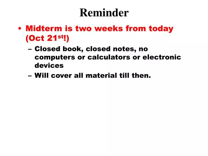 PPT - Reminder PowerPoint Presentation, free download - ID:2994319