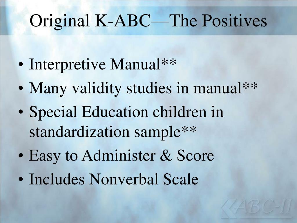 PPT - The Revisions of the Kaufman Assessment Battery for Children ...