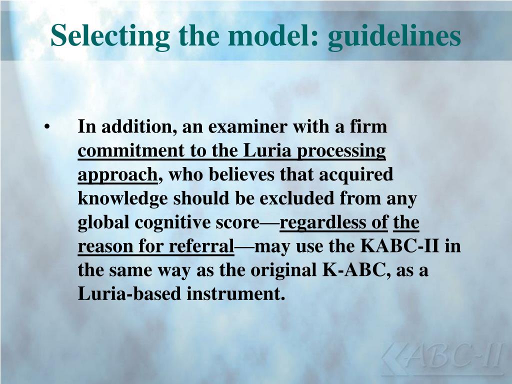 PPT - The Revisions of the Kaufman Assessment Battery for Children ...