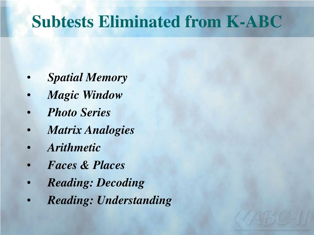 PPT - The Revisions of the Kaufman Assessment Battery for Children ...