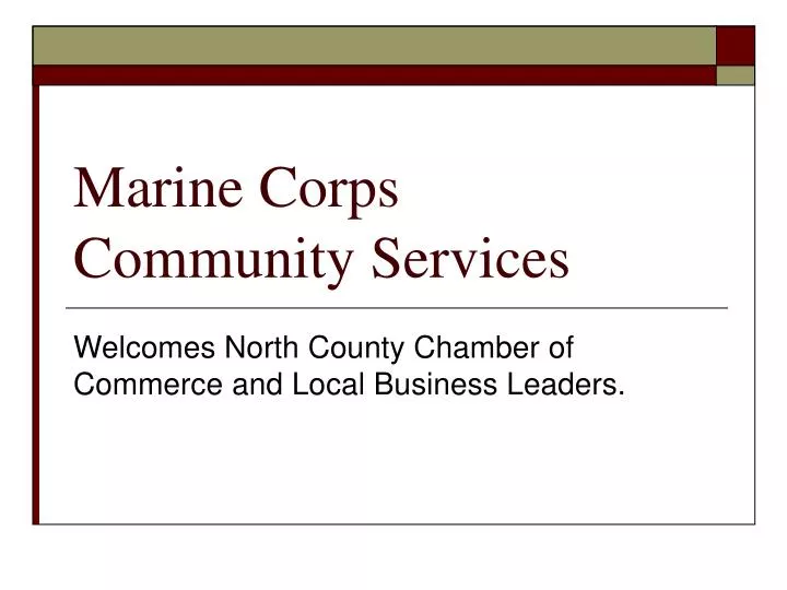 PPT - Marine Corps Community Services PowerPoint Presentation, free ...