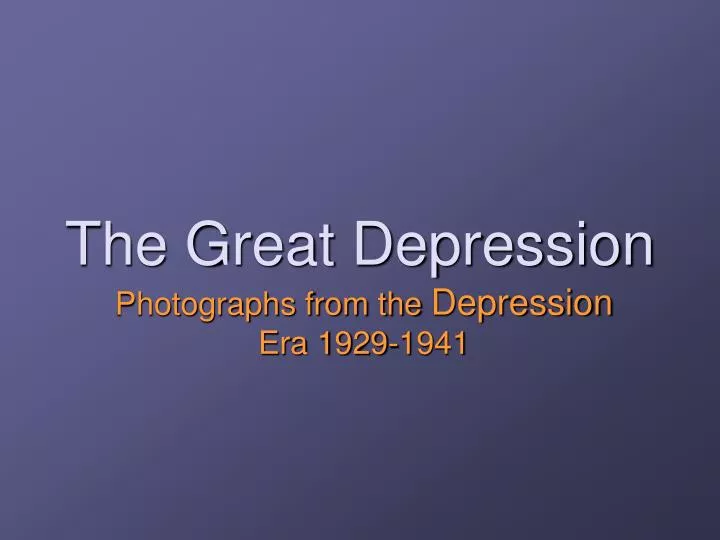 PPT - The Great Depression PowerPoint Presentation, free download - ID ...