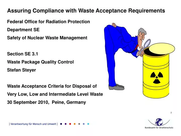 PPT - Assuring Compliance with Waste Acceptance Requirements PowerPoint Presentation - ID:2995494