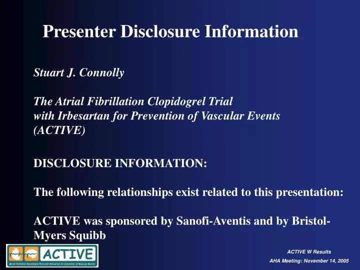 PPT - Presenter Disclosure Information PowerPoint Presentation, free ...
