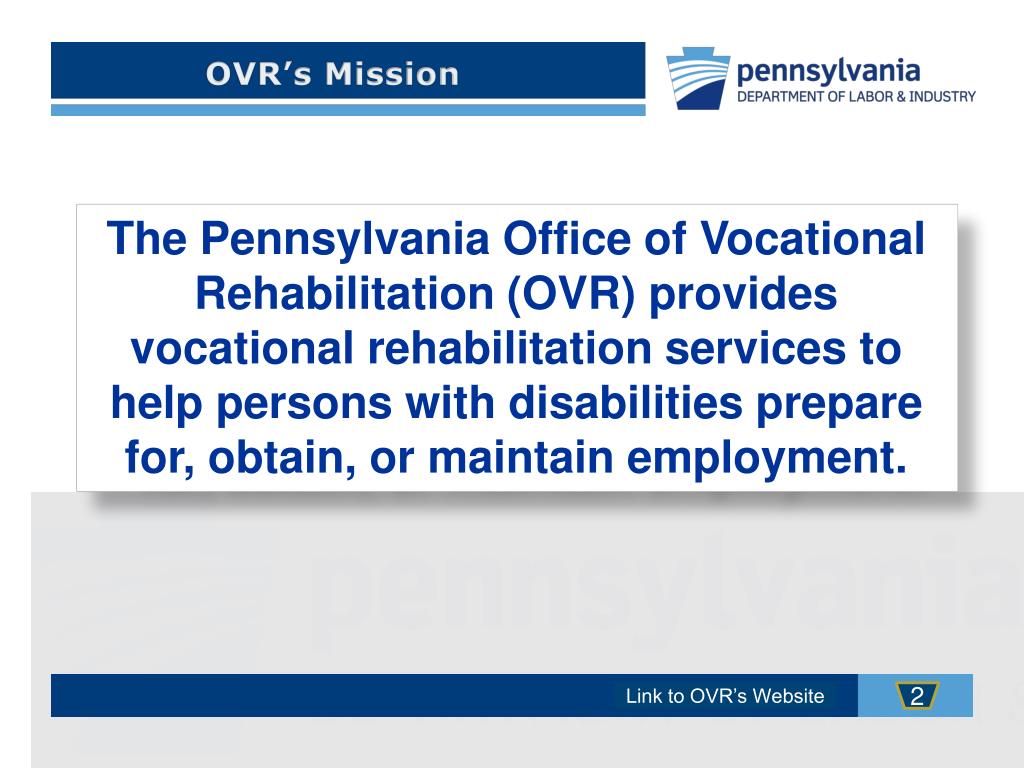 PPT - Pennsylvania Office of Vocational Rehabilitation PowerPoint ...