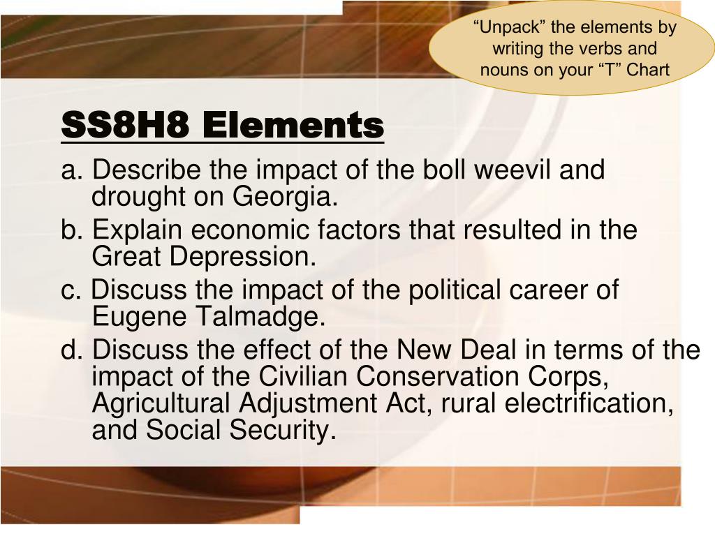 PPT - “Unpacking the Standards”: Early 20 th Century Georgia PowerPoint ...