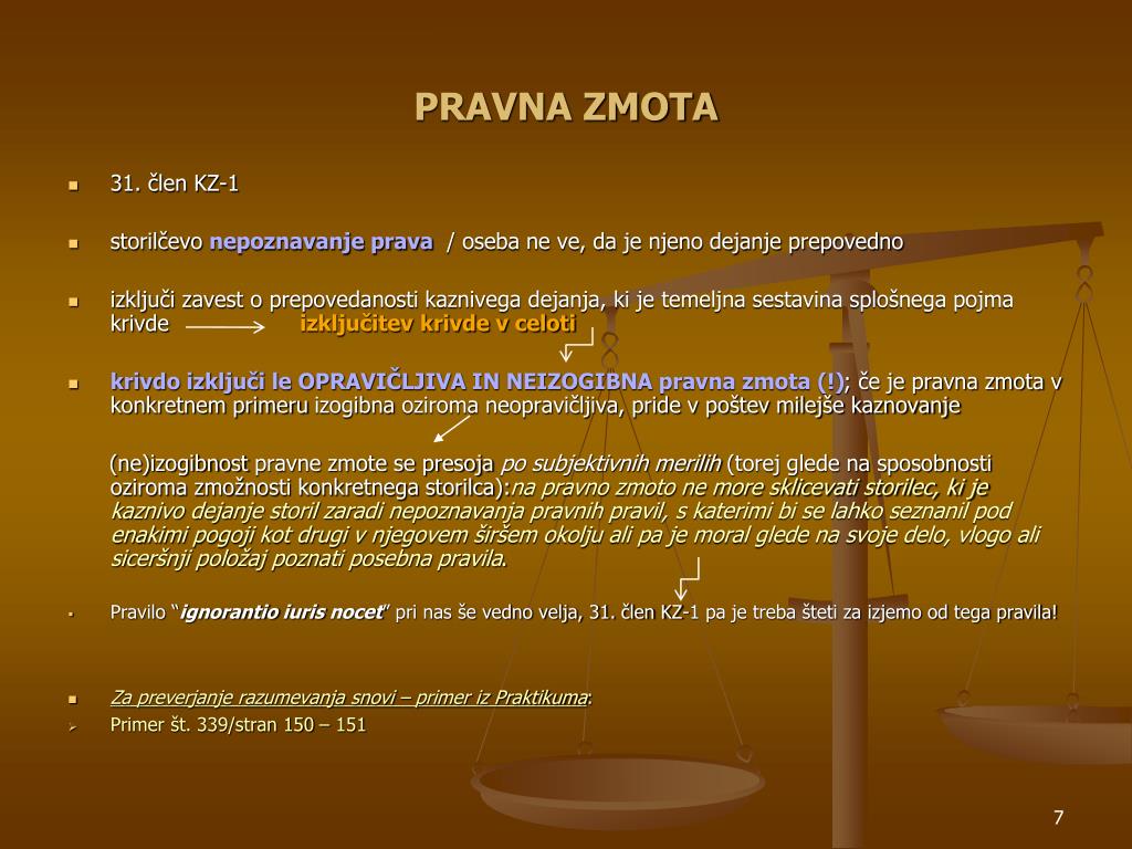 PPT - Tematski sklopi: izključitve krivde: skrajna sila, neprištevnost ...