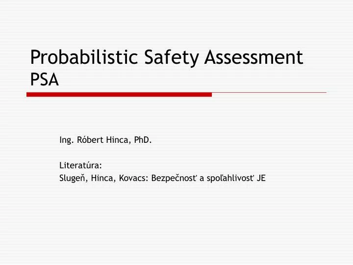 PPT - Probabilistic Safety Assessment PSA PowerPoint Presentation, free ...