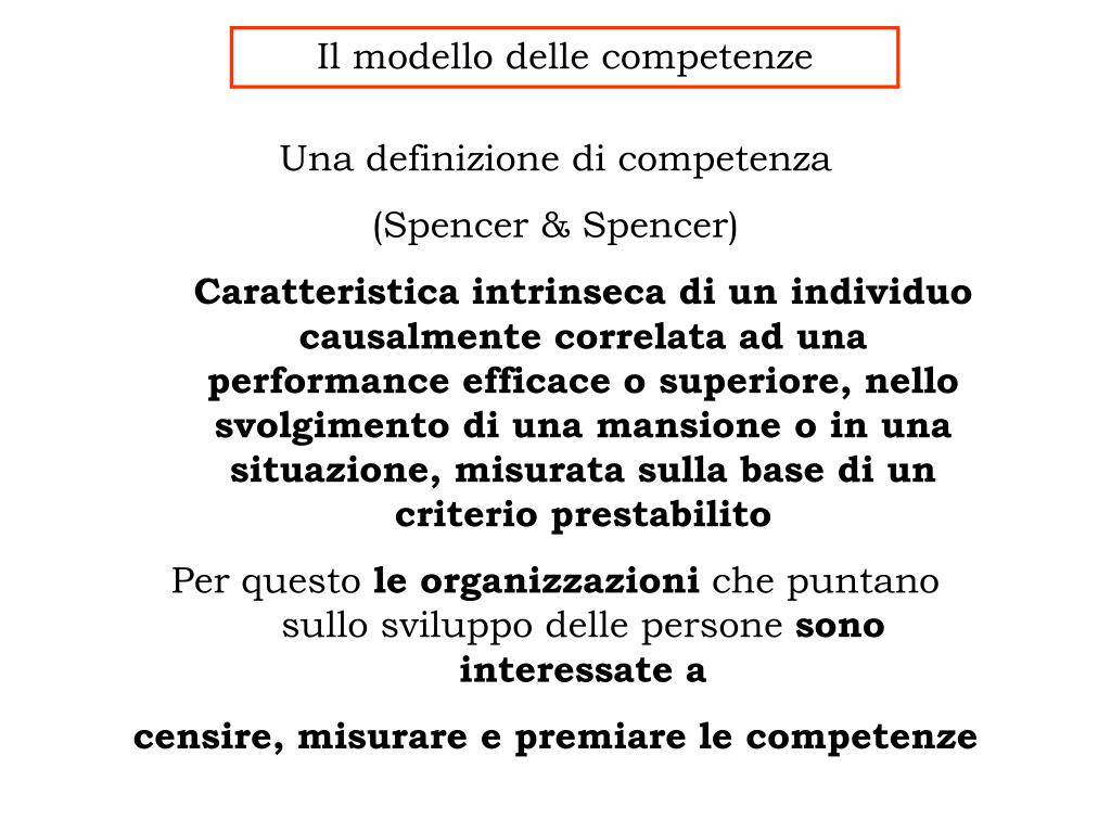 PPT - Il modello delle competenze per la gestione del personale ...
