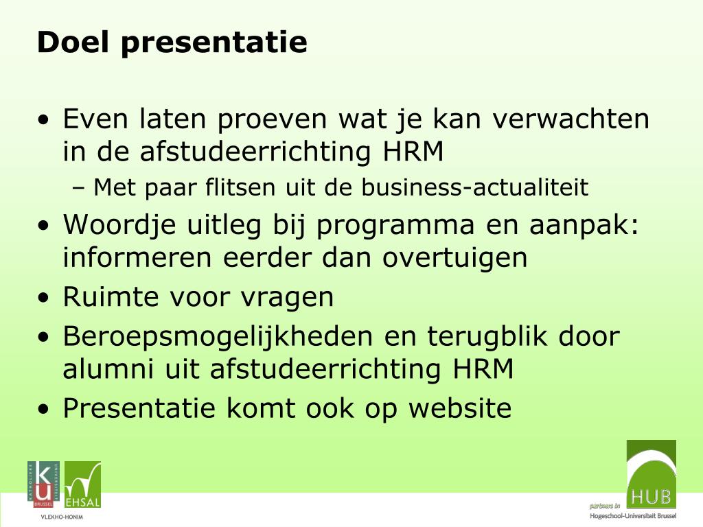 PPT - Human Resource Management Infosessie afstudeerrichtingen Prof. Dr ...
