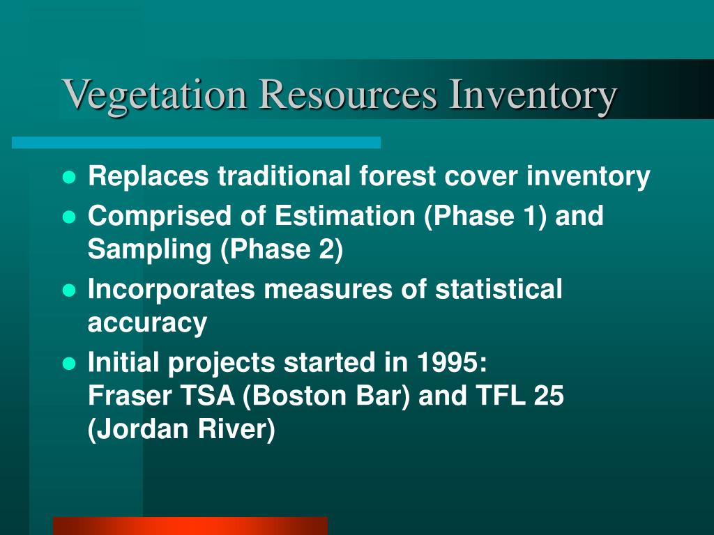 PPT - Inventory Presentation to VFR Regional Management Team July 2001 ...