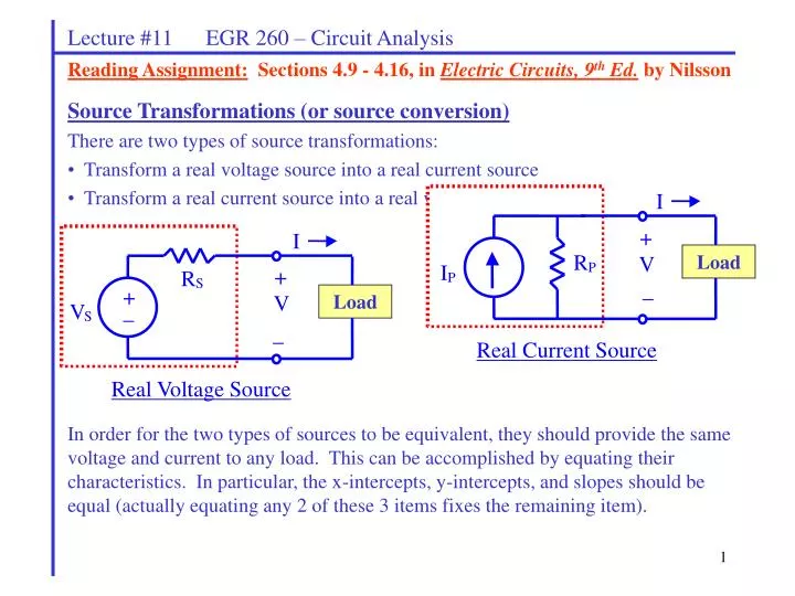 Ppt Source Transformations Or Source Conversion There Are Two Types Of Source