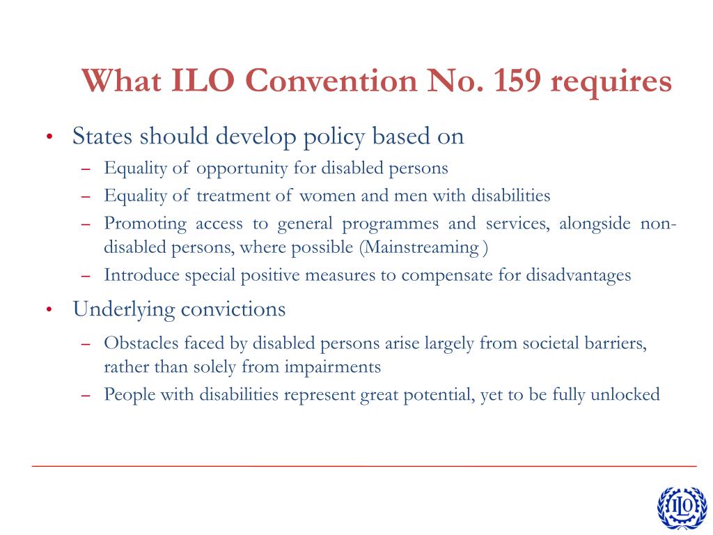 PPT - Employment of people with disabilities – ILO initiatives and the ...