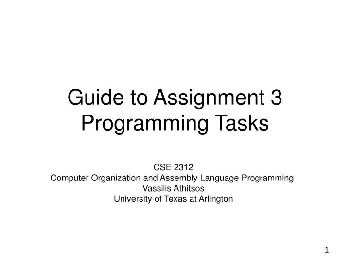PPT - Guide to Assignment 3 Programming Tasks PowerPoint Presentation ...