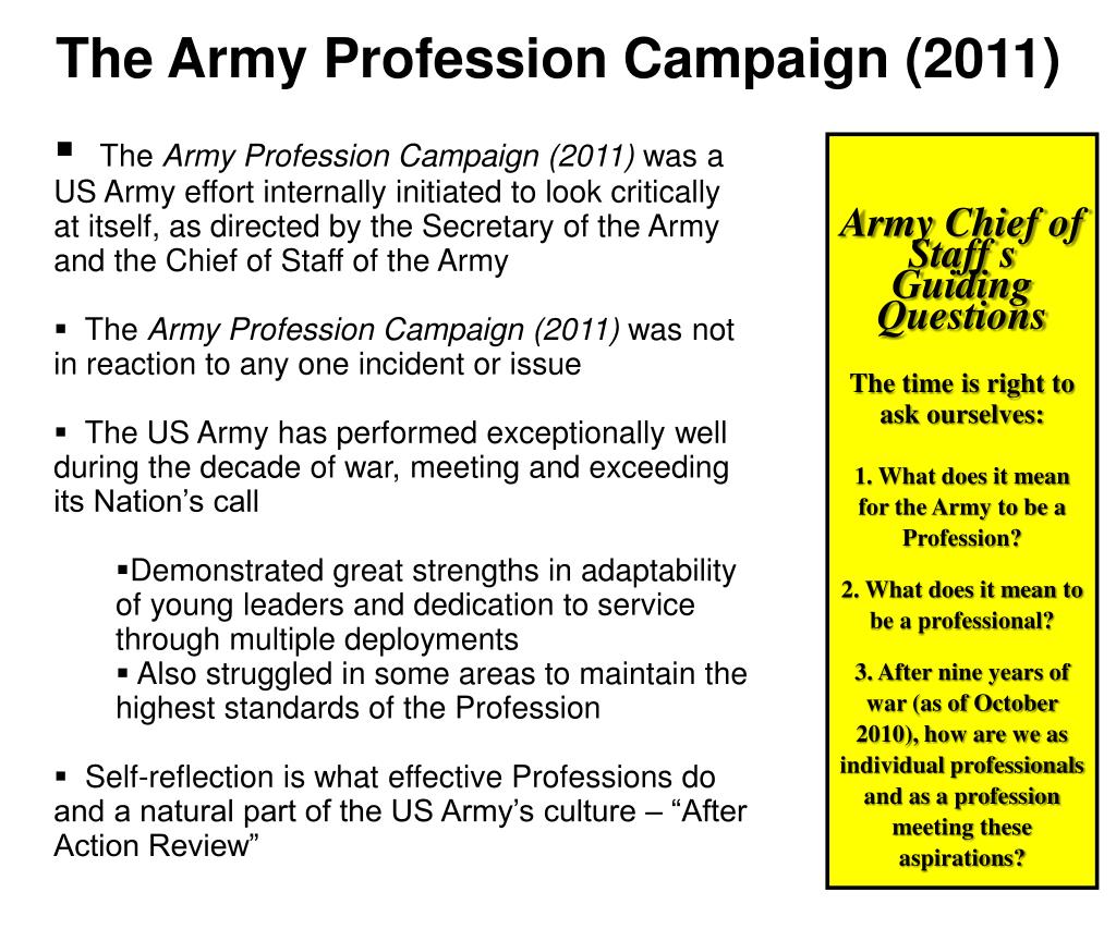 PPT - The Army Profession and Ethic The Center for the Army Profession ...