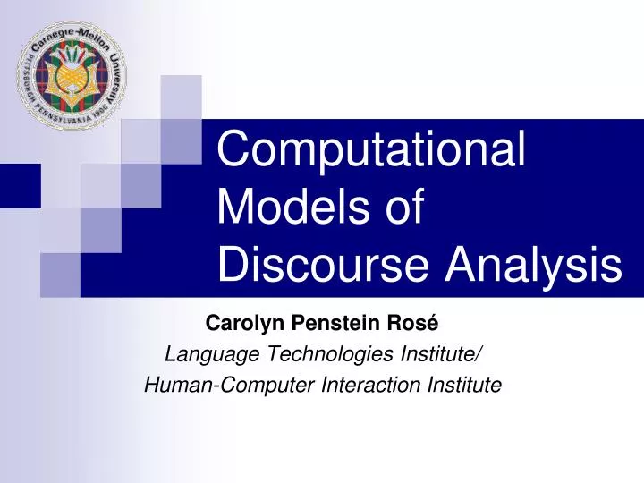 Ppt Computational Models Of Discourse Analysis Powerpoint Presentation Id 3001523