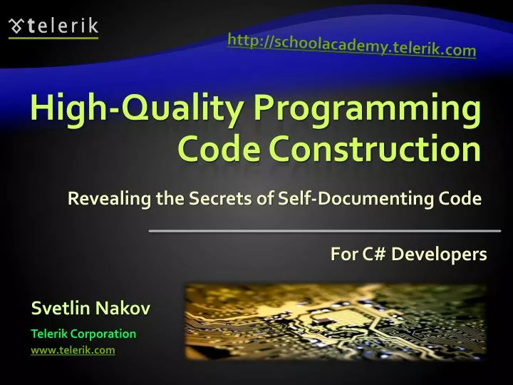 PPT - High-Quality Programming Code Construction PowerPoint ...