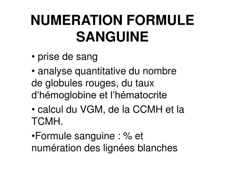 PPT - NUMERATION FORMULE SANGUINE PowerPoint Presentation, free ...