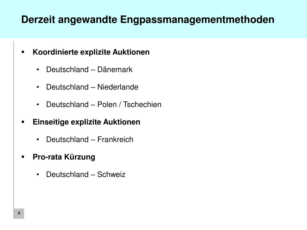 PPT - Engpassmanagementmethoden im grenzüberschreitenden Stromhandel ...