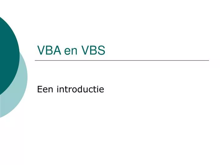 PPT - VBA en VBS PowerPoint Presentation, free download - ID:3003365