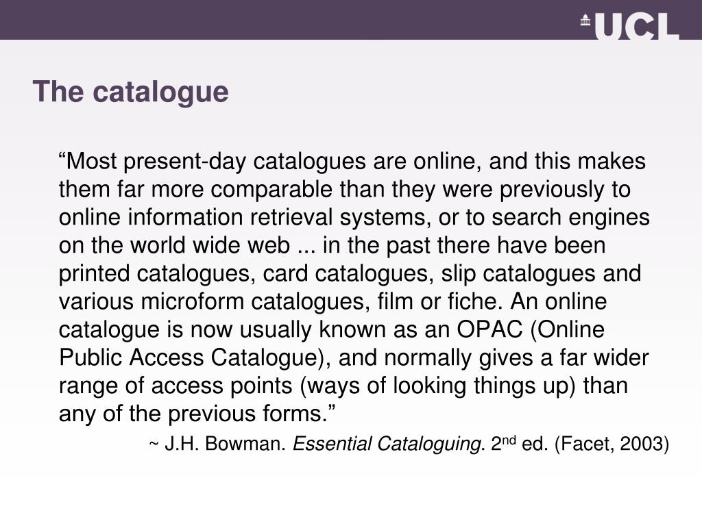 PPT - Principles of Cataloguing & Classification: a basic introduction ... PPT - Principles of Cataloguing & Classification: a basic introduction ...