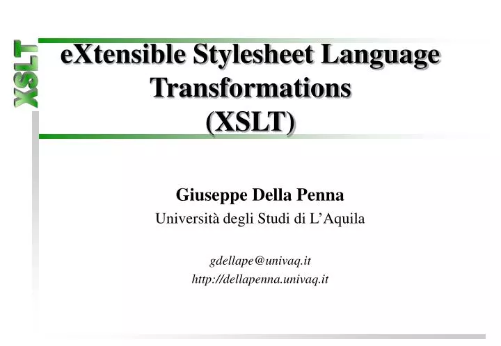 Ppt Extensible Stylesheet Language Transformations Xslt Powerpoint 7819