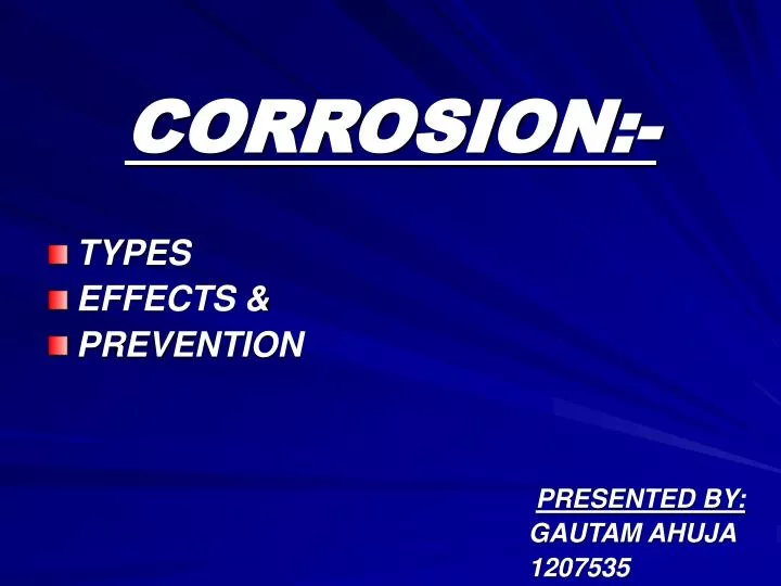 PPT - CORROSION:- PowerPoint Presentation, free download - ID:3003961