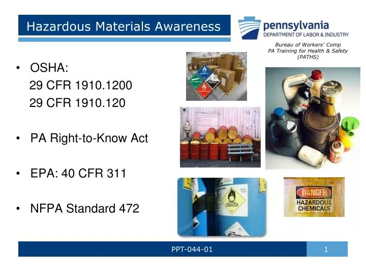 PPT - Hazardous Materials Awareness PowerPoint Presentation, free ...