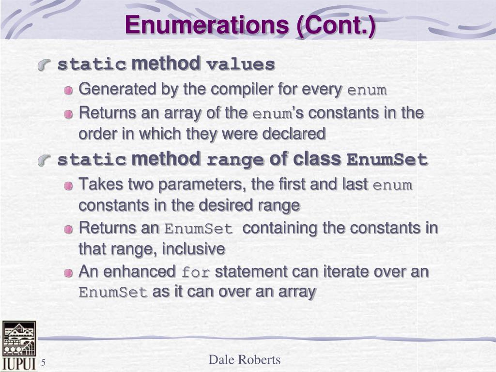 Ppt Object Oriented Programming Using Java Enumerations Powerpoint Presentation Id3004345