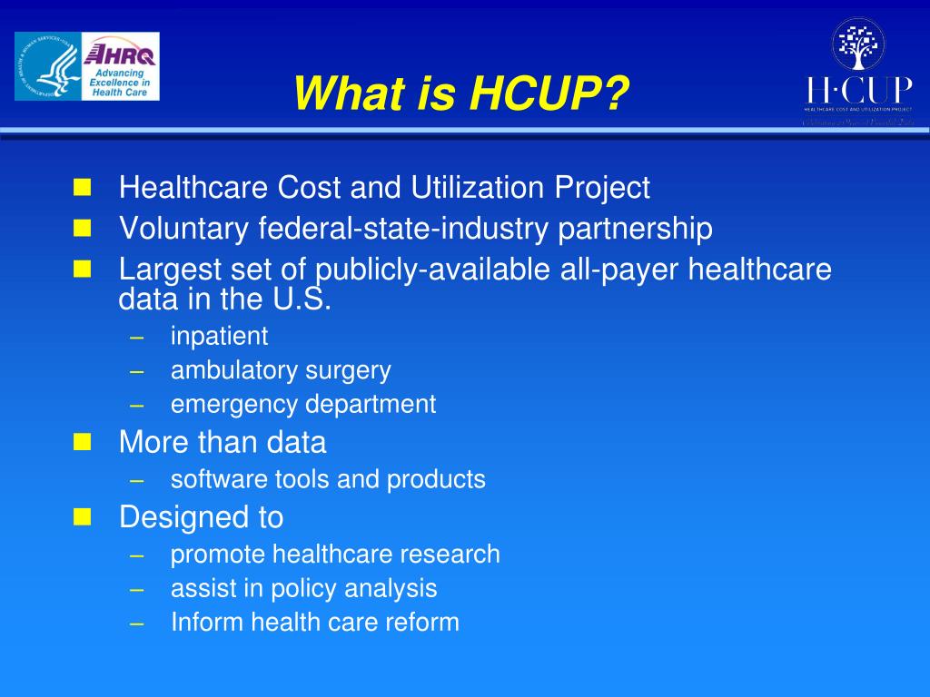 PPT - HCUP: Celebrating 20 Years of Powerful Data PowerPoint ...