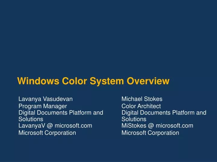 PPT - Windows Color System Overview PowerPoint Presentation, free ...