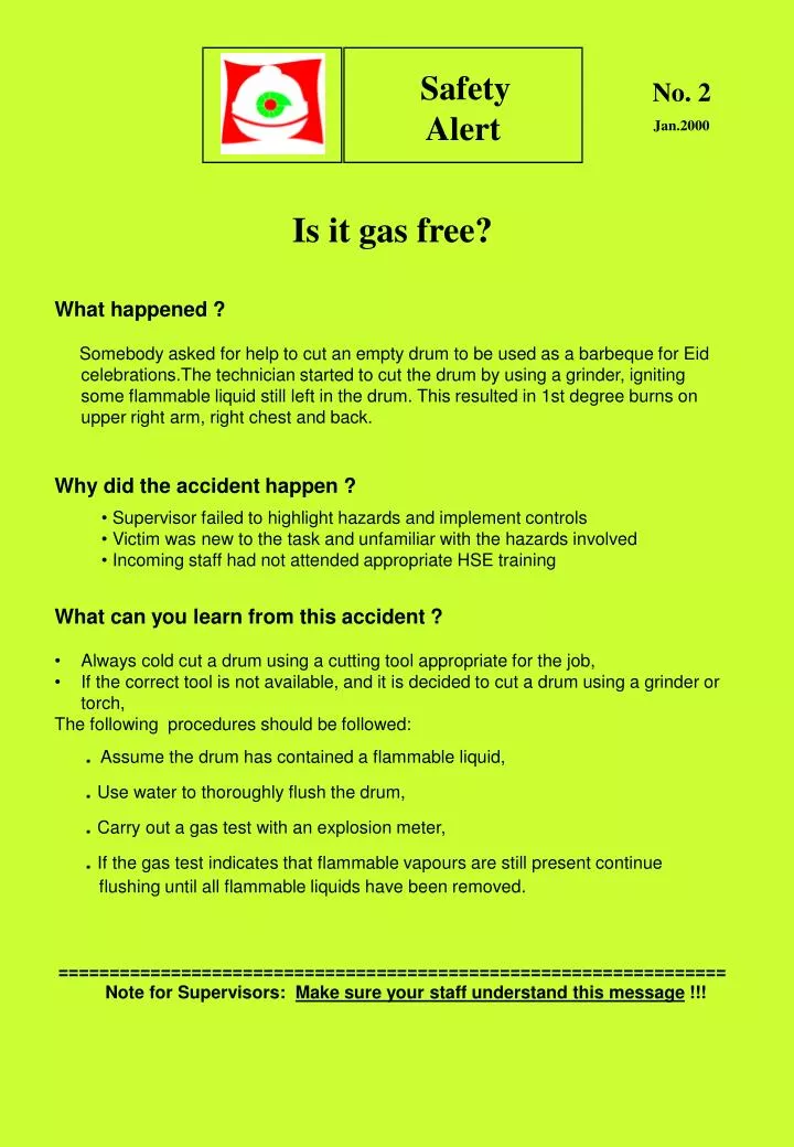 PPT - Safety Alert PowerPoint Presentation, free download - ID:3005091