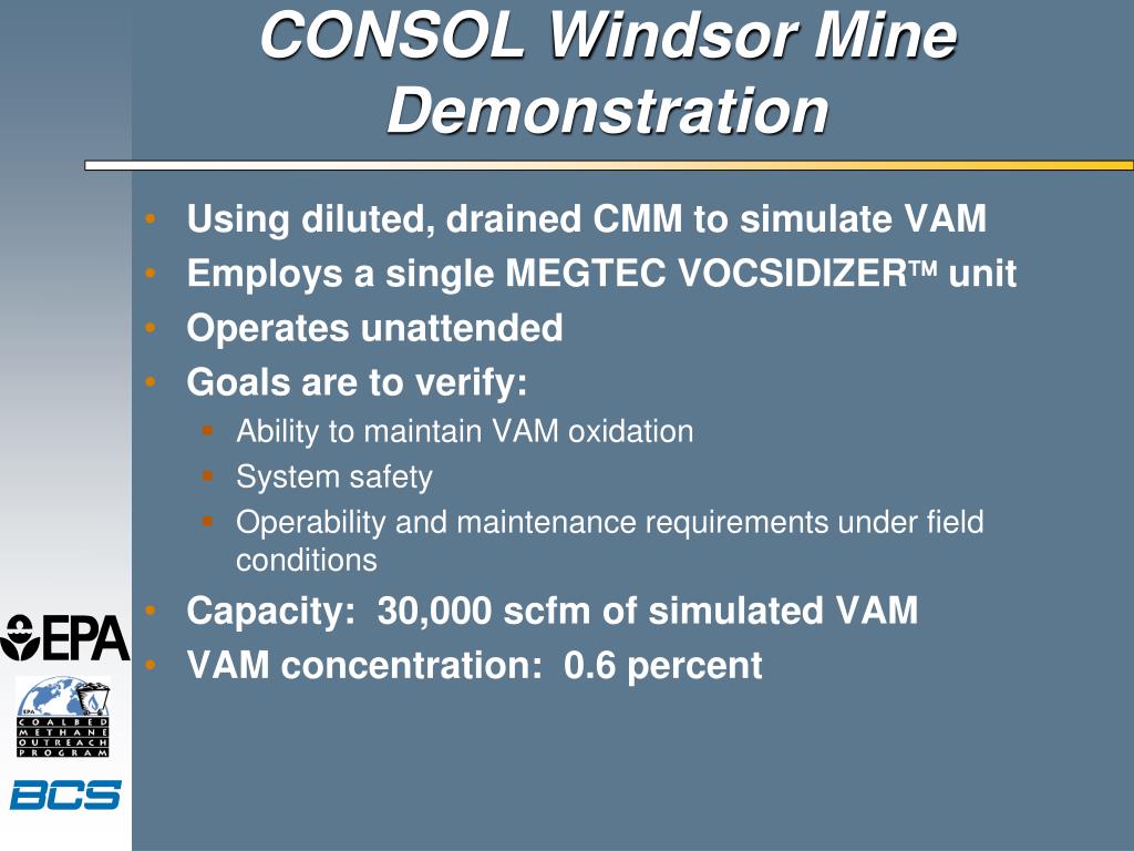 PPT - Thermal Oxidation of Coal Mine Ventilation Air Methane (VAM ...