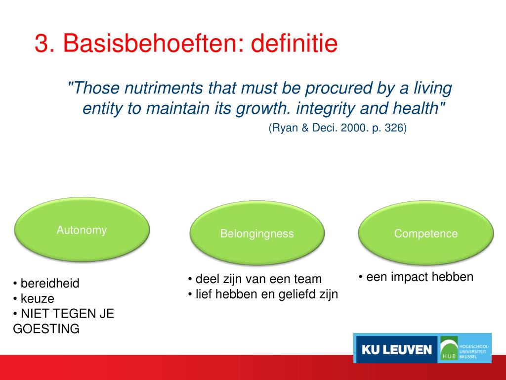 PPT - Waarom basisbehoeften belangrijk zijn: Motiveren vanuit de Zelf ...