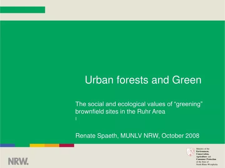 PPT - Urban forests and Green PowerPoint Presentation, free download ...