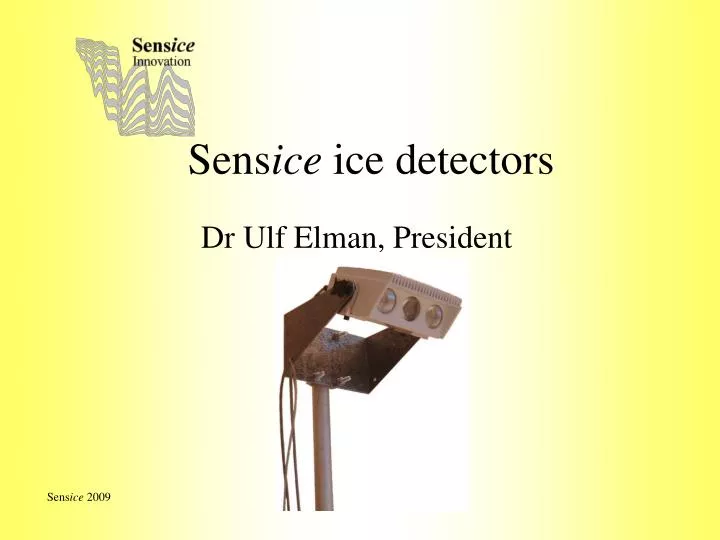 PPT - Sens ice ice detectors PowerPoint Presentation, free download ...