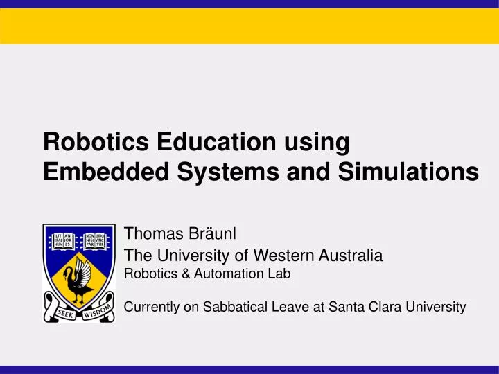 PPT - Robotics Education using Embedded Systems and Simulations ...