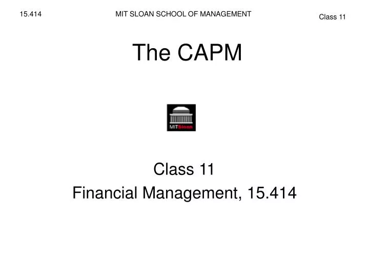 PPT - The CAPM PowerPoint Presentation, free download - ID:3009388